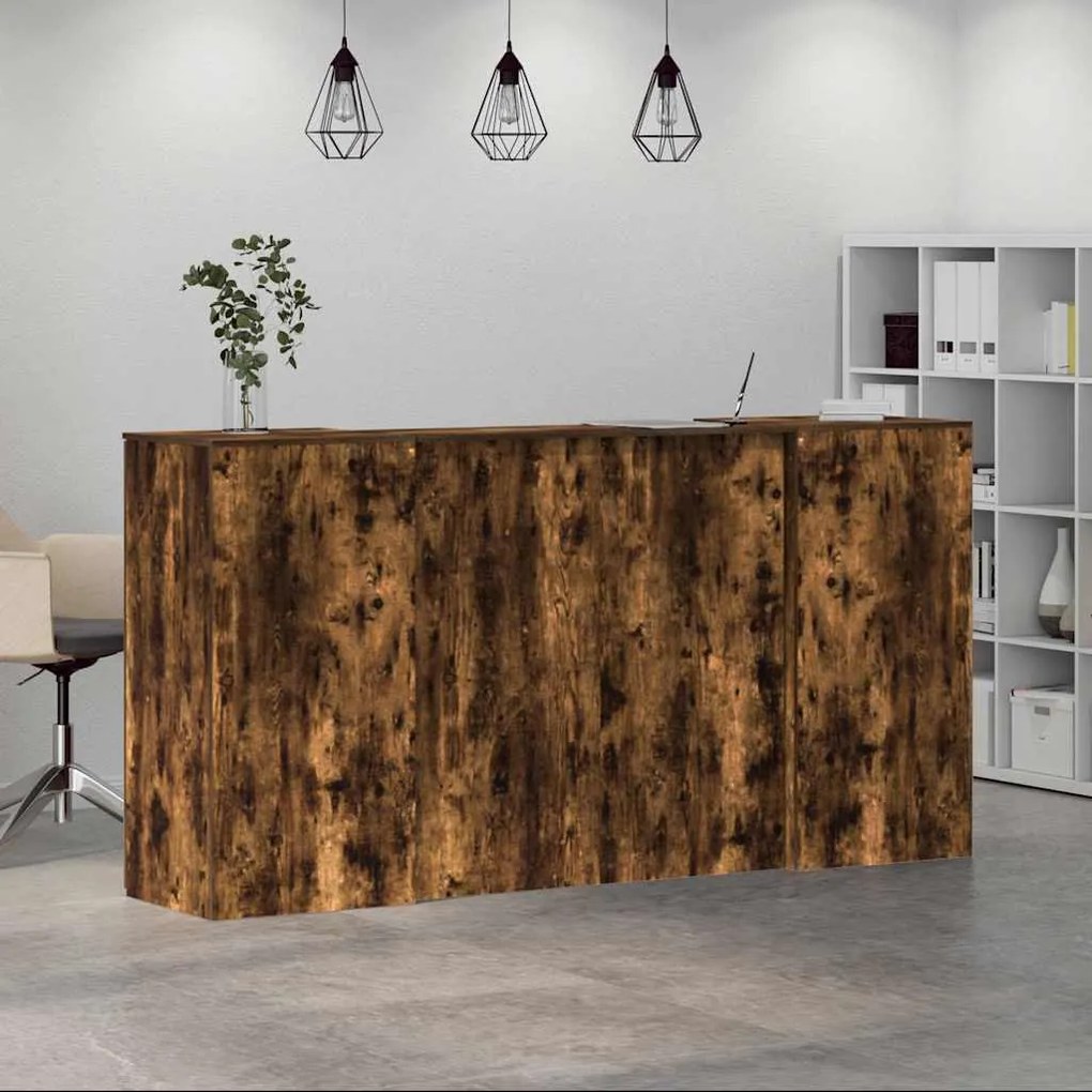 Recepční stůl kouřový dub 200x50x103,5 cm kompozitní dřevo 3324218