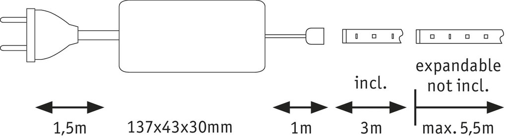 Paulmann 70579 MaxLED 500, LED pásek 18W 2700K včetně trafa, 3m
