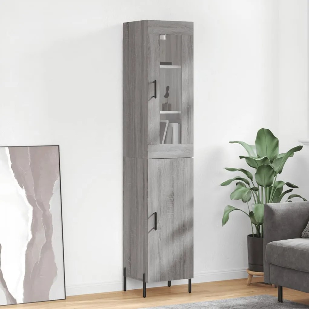 Skříň highboard šedá sonoma 34,5 x 34 x 180 cm kompozitní dřevo