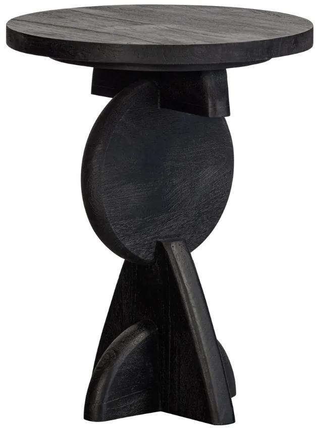 OnaDnes -20% Hoorns Černý dřevěný odkládací stolek Norac 40 cm