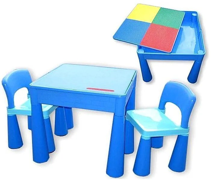 MAXMAX Dětský stůl se židličkami MAMUT - modrý