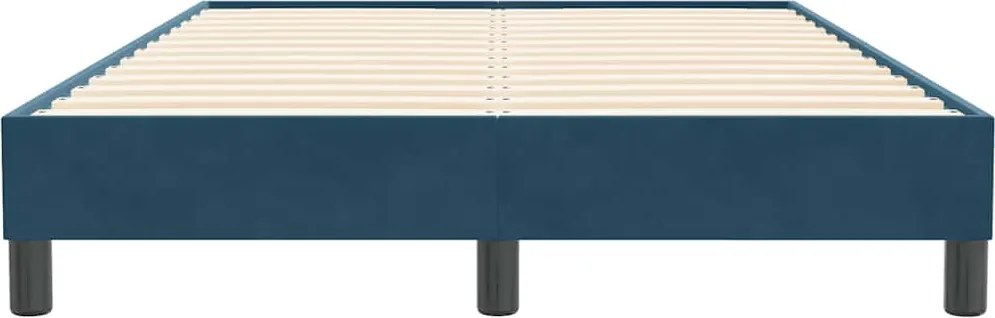Postel Box Spring bez matrace tmavě modrá 120x210 cm samet 3315823