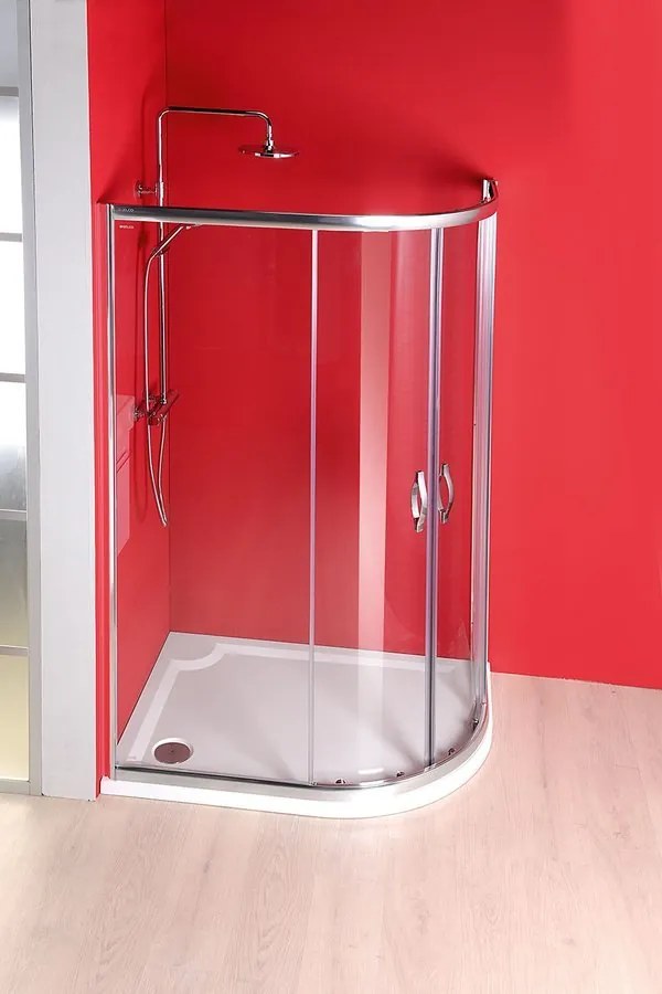 GELCO - SIGMA čtvrtkruhová sprchová zástěna 1000x800 mm, R550, 2 dveře, L/R, čiré sklo SG1800