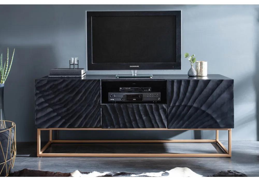 Massive home | Černý designový TV stolek 160 cm Scorpion 40253