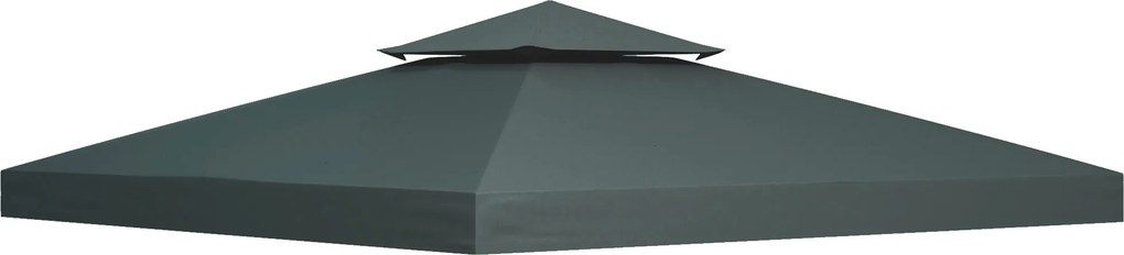 Outsunny náhradní střecha pavilonu 3x3m pro kovový pavilon zahradní pavilon párty stan polyesterový zahradní stan v uhlíkově šedé barvě
