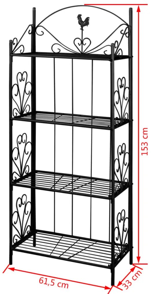 vidaXL Marketos Stojan na květiny černý čtvercový