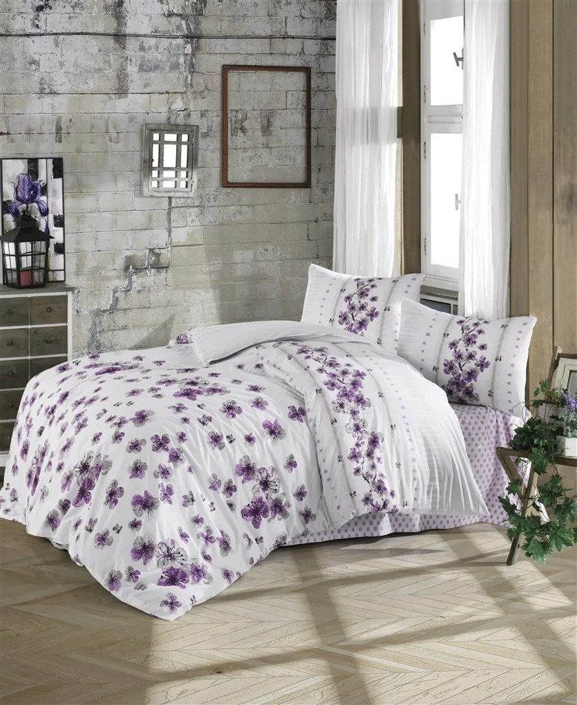 Brotex Exkluzivní 100% Bavlna Lorieta Purple 240x220 / 2x70x90 cm