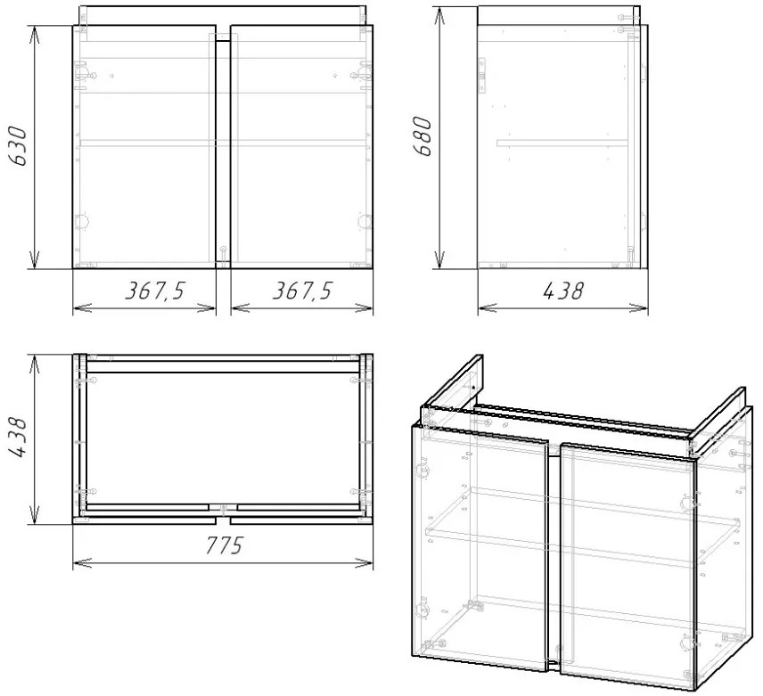 Lavedo Black Wood 80 koupelnová skříňka s umyvadlem