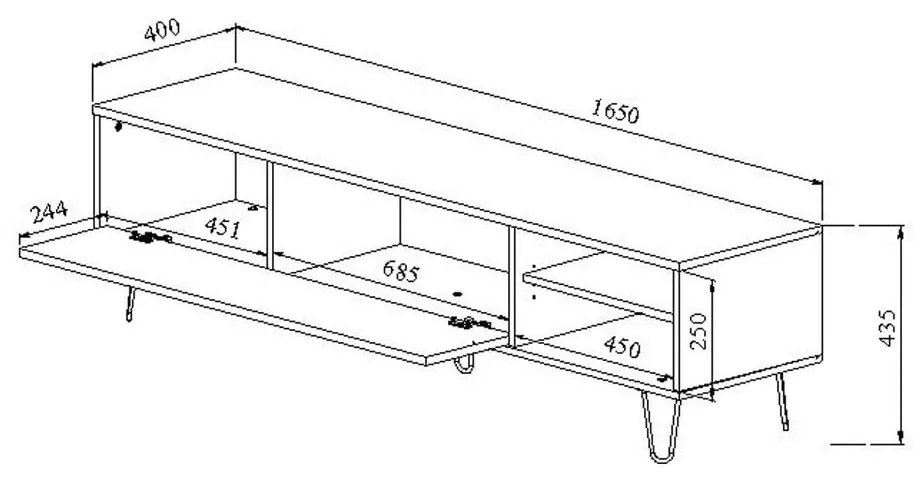 Šedý televizní stolek TemaHome Aero