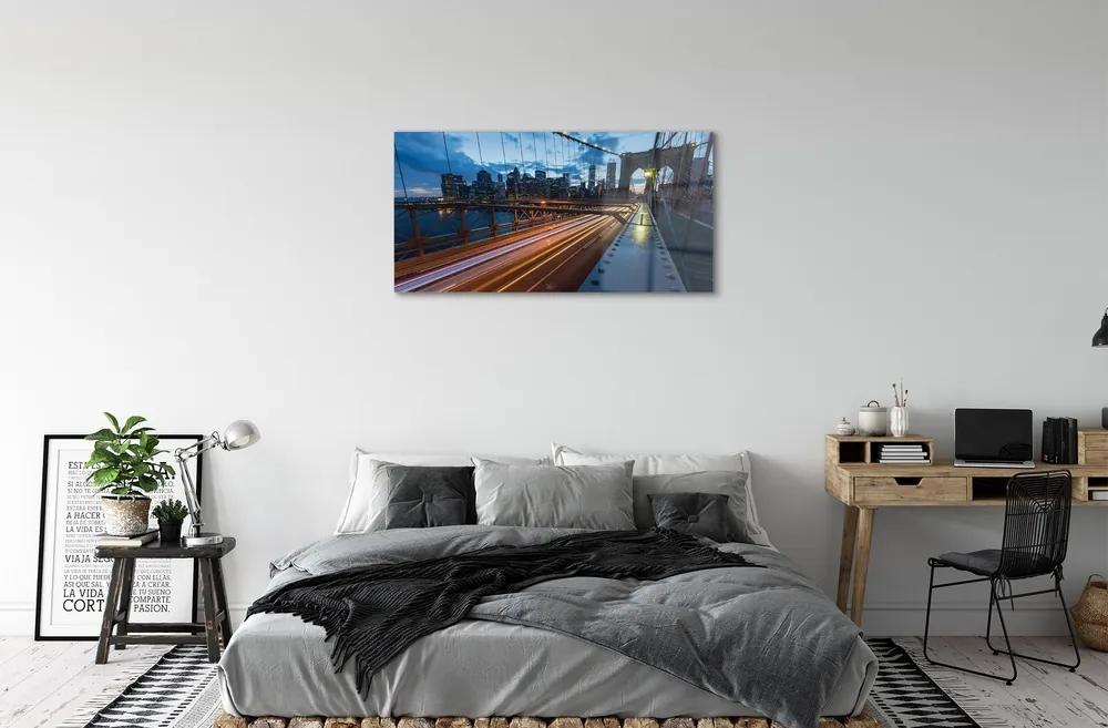 Obraz na skle Mrakodrapy bridge river 120x60 cm