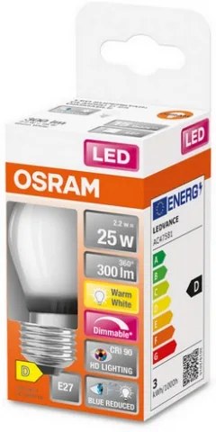 LED žárovka E27 OSRAM CLP 2,2W (25W) teplá bílá (2700K) stmívatelná