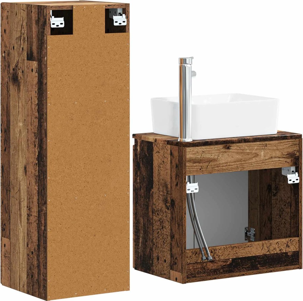 Sada koupelnového nábytku 2 ks Staré dřevo 33 x 34,5 x 100 cm 3406131
