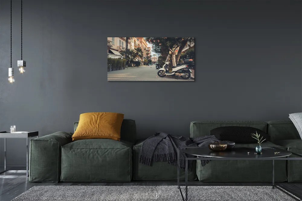 Obrazy na plátně městské Motocykly palmového léta 120x60 cm