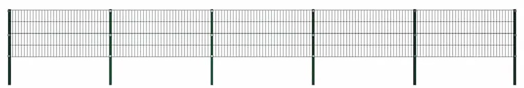Plotový panel se sloupky železný 867 x 80 cm zelený 278608