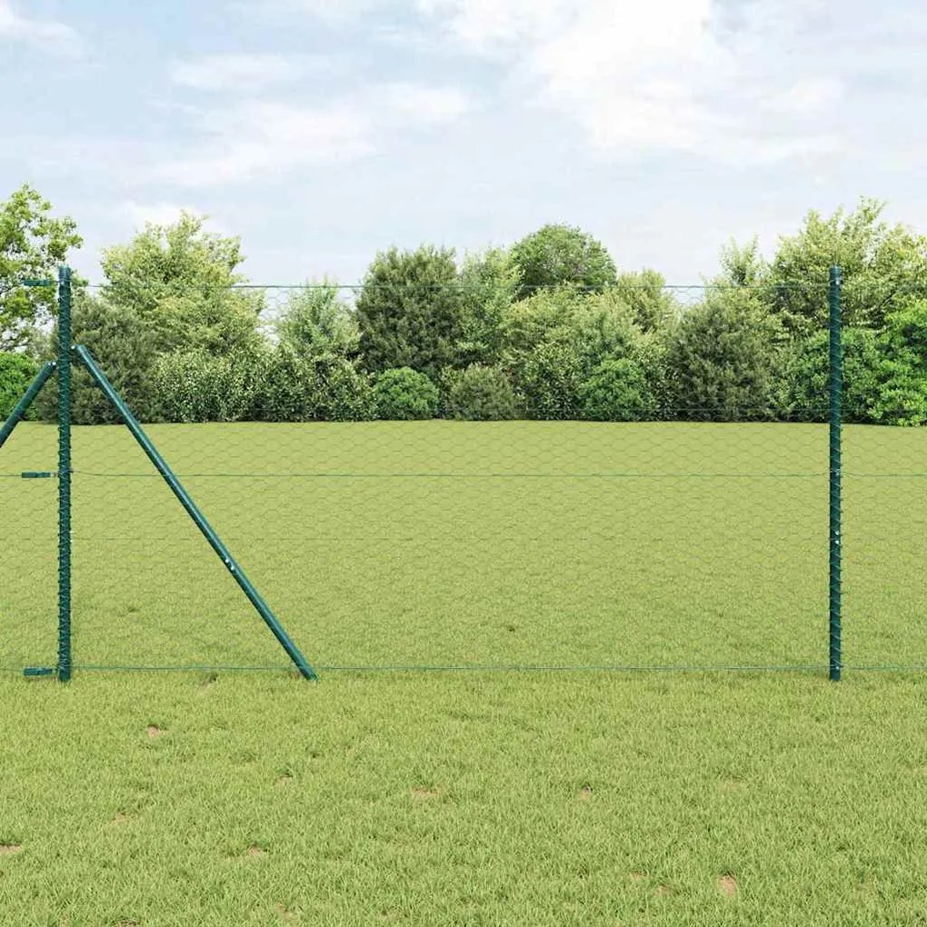 Hexagonální kotvení plotu 50 x 1,2 m Ocel potažená PVC Zelená 3352714