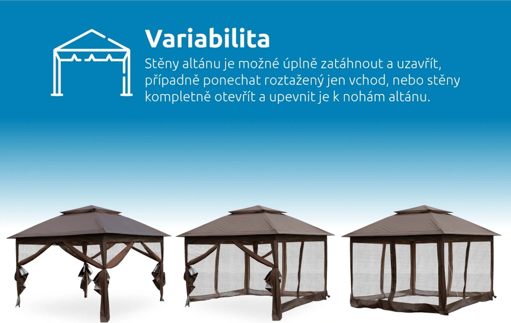 Marimex | Zahradní altán Marimex Vista 3x3 m - hnědý | 10970572