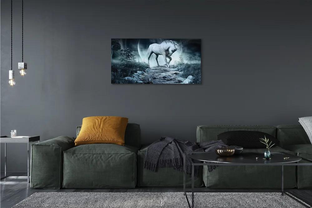 Obrazy na plátně Forest Unicorn moon 125x50 cm