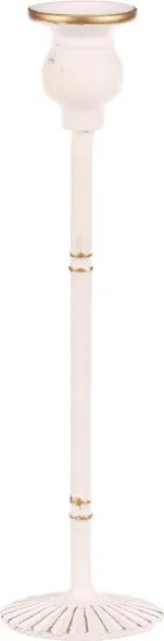 Kovový svícen 30 cm bílý FUP543