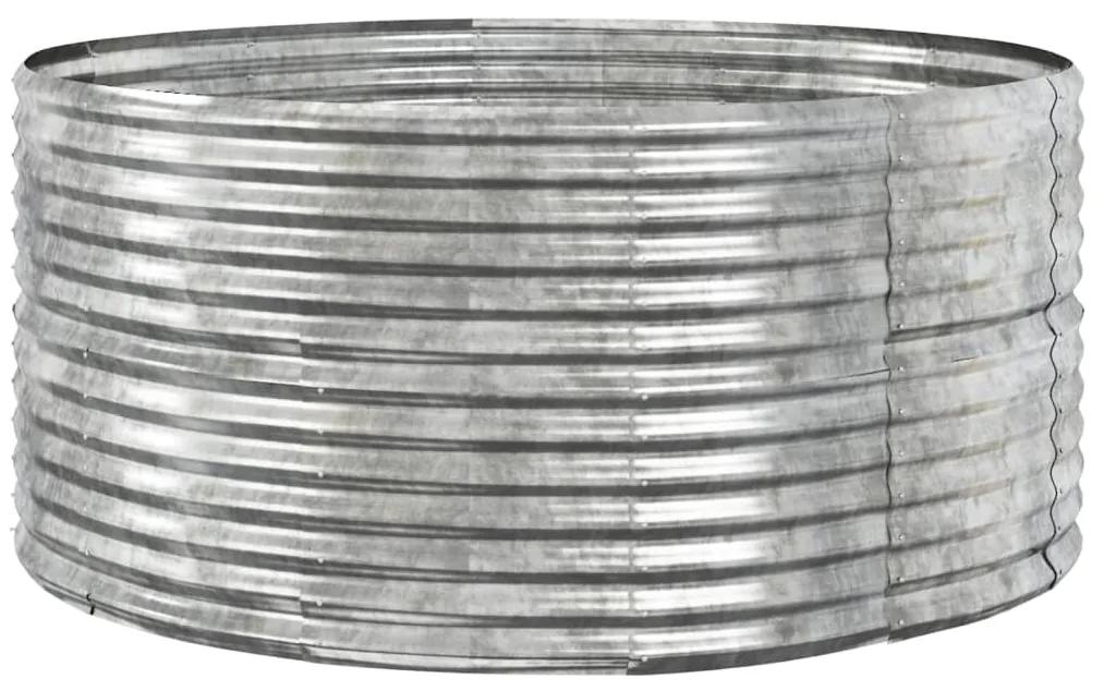 Vyvýšený záhon stříbrný 140x140x68 cm práškově lakovaná ocel,  319092