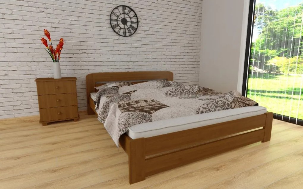 ComfortMatrace Postel z masivu borovice LILI+rošt ZDARMA 180x200 cm Barva: dub