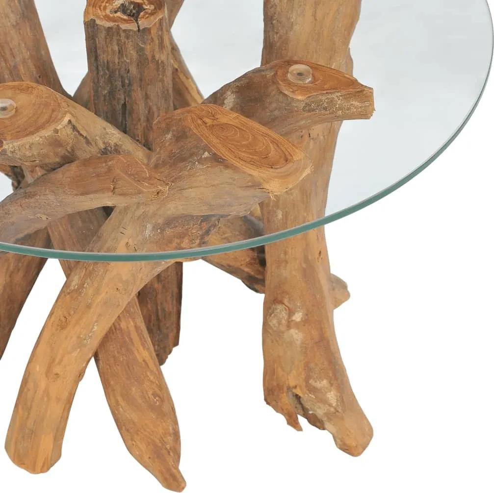 vidaXL Konferenční stolek masivního teak naplavené dřevo 60 cm [243473] Barva: Hnědá