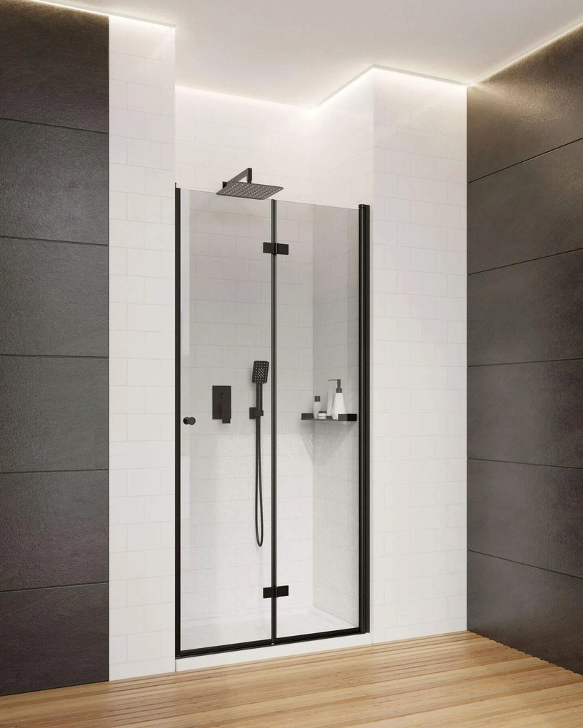 Aplomo Kerria Plus zalamovací sprchové dveře, black Rozměr sprch.dveří: 90cm