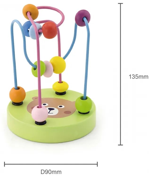 Classic World Viga Dřevěný Motorický labyrint s korálky