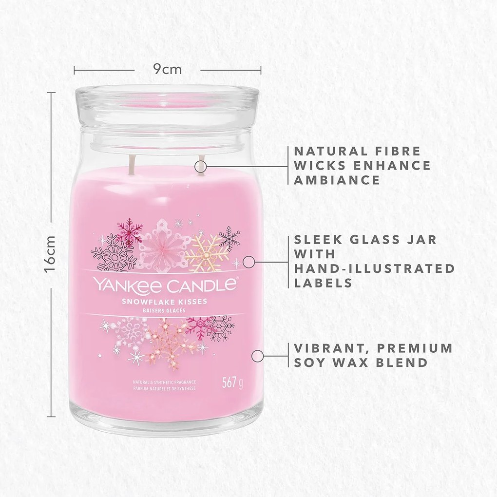 Yankee Candle vonná svíčka Signature ve skle velká Snowflake Kisses 567g