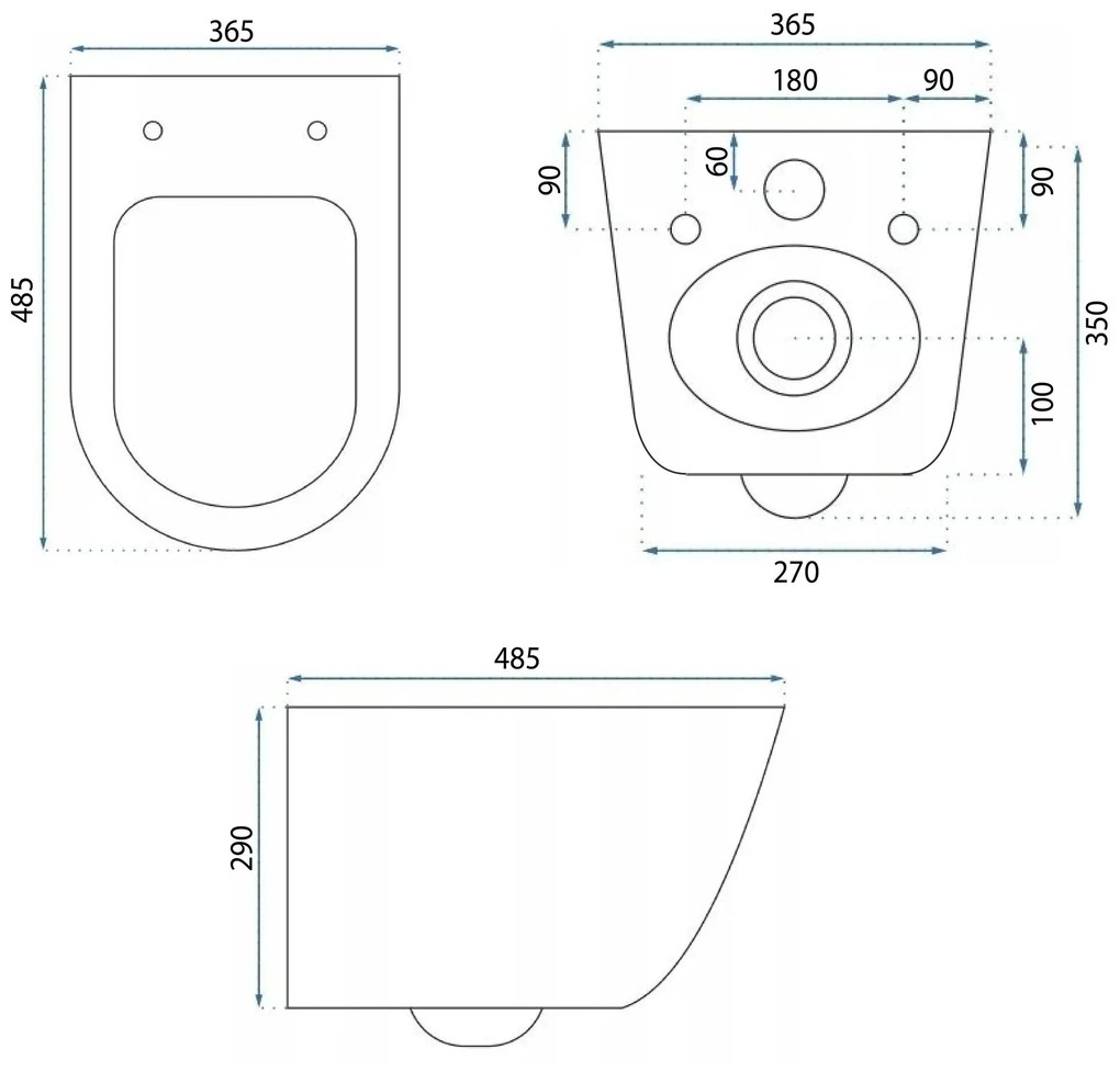 Rea Carlo Mini, závěsná záchodová mísa Tornado Rimless 485x365x350 mm + WC sedátko, bílá lesklá, REA-C8770