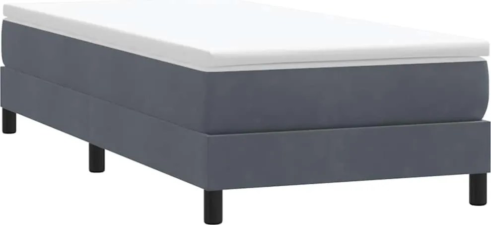 Postel Box Spring bez matrace tmavě šedá 100x220 cm samet 3315862