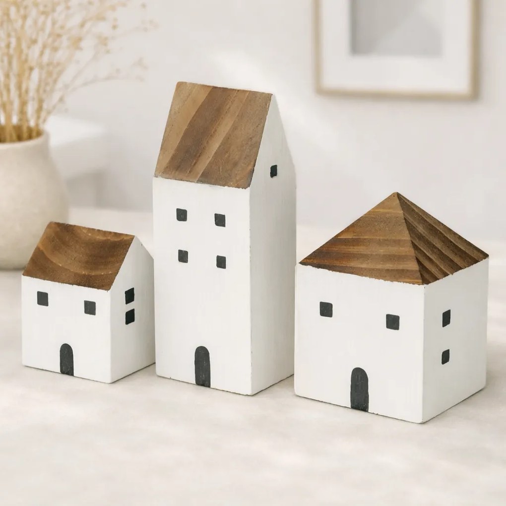 Dřevěný Domek - set 3 ks