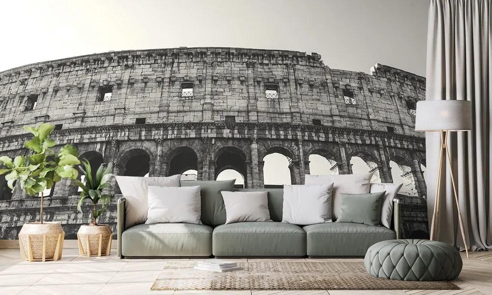 Tapeta Římské koloseum v černobílém - 450x300 cm