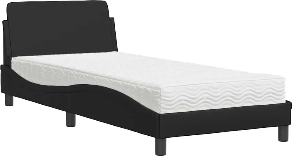 Postel s matrací Dover černá 80 x 200 cm umělá kůže 3208297
