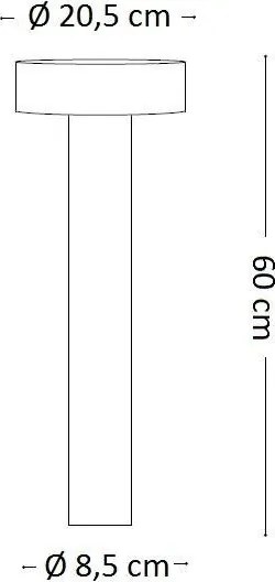 ILUX 153193 Venkovní sloupkové svítidlo Ideal Lux Tesla PT4 Small antracite 153193 šedé 60cm IP44 - IDEALLUX
