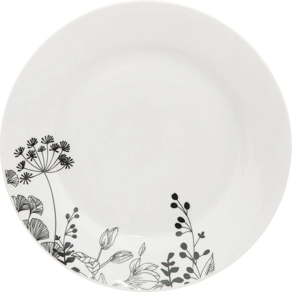 Porcelánová jídelní sada WHITE FLORAL pro 6 osob, 18 dílů