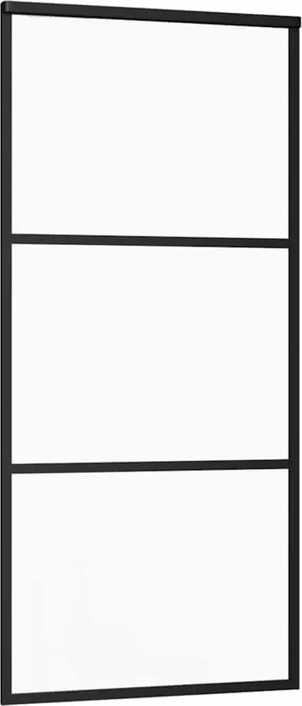 Posuvné dveře ESG sklo a hliník 90 x 205 cm černé 151009