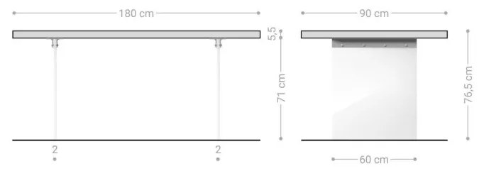 Jídelní stůl Edge 180x90 cm XL přírodní akácie