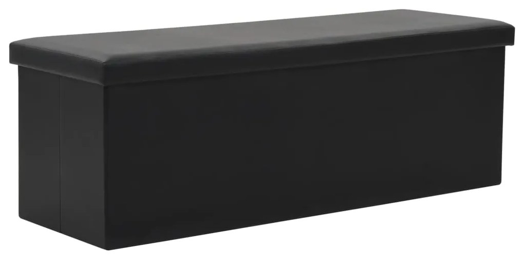 247087 vidaXL Skládací úložná lavice z umělé kůže 110 x 38 x 38 cm černá