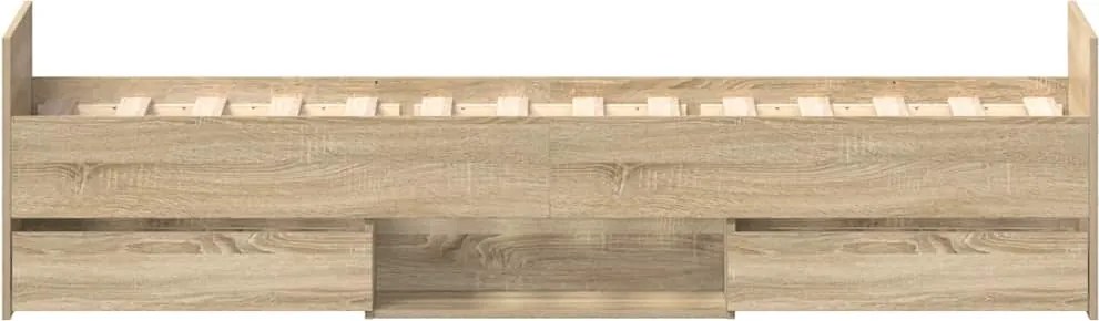 Rám postele s hlavovým a nožním čelem dub sonoma 75 x 190 cm 3203819