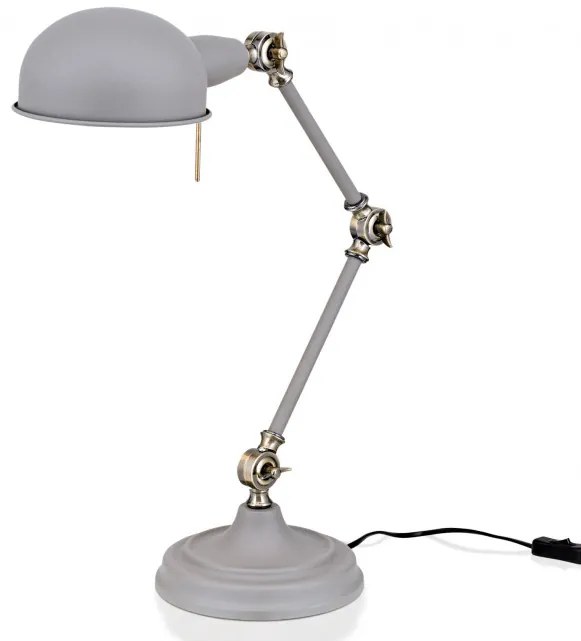 Orion LA4-1186-Grau Stylová stolní lampa KERMIT ŠEDÁ + patina