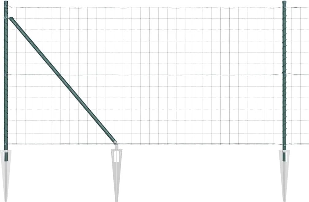 Evropský plot se hroty 25 x 1 m Ocel potažená PVC Zelená 3350594