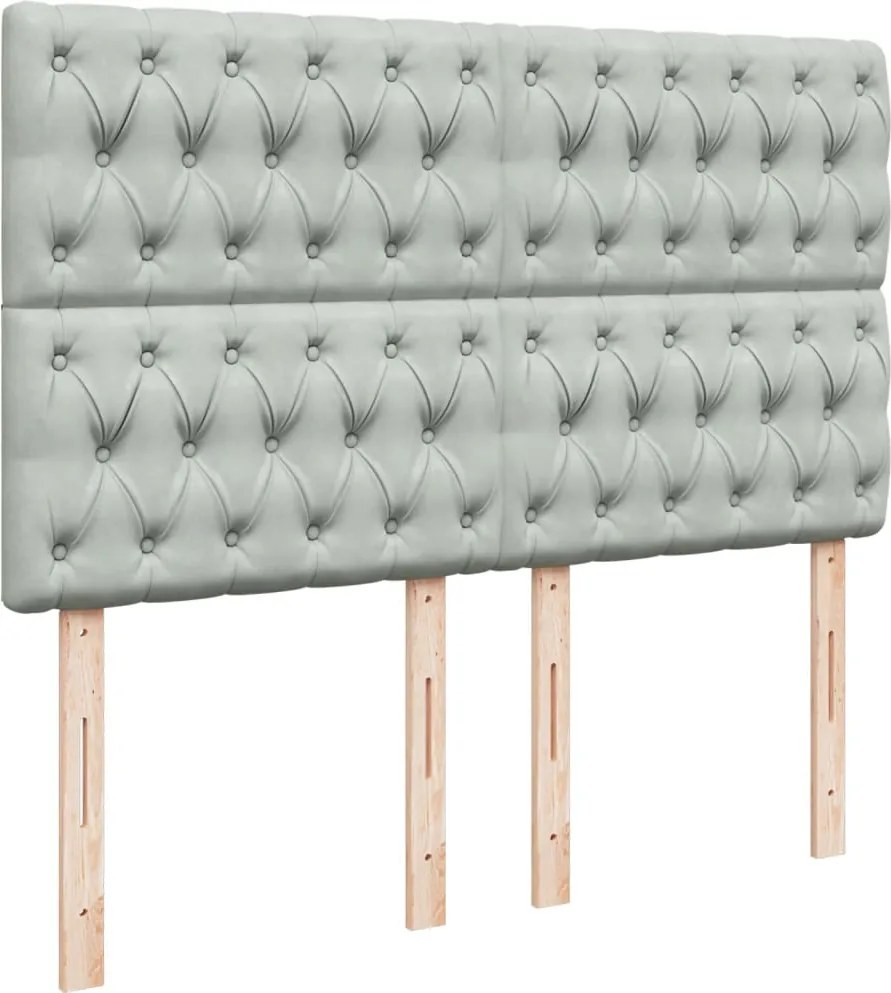 Box spring postel s matrací světle šedá 140x190 cm samet 3293212