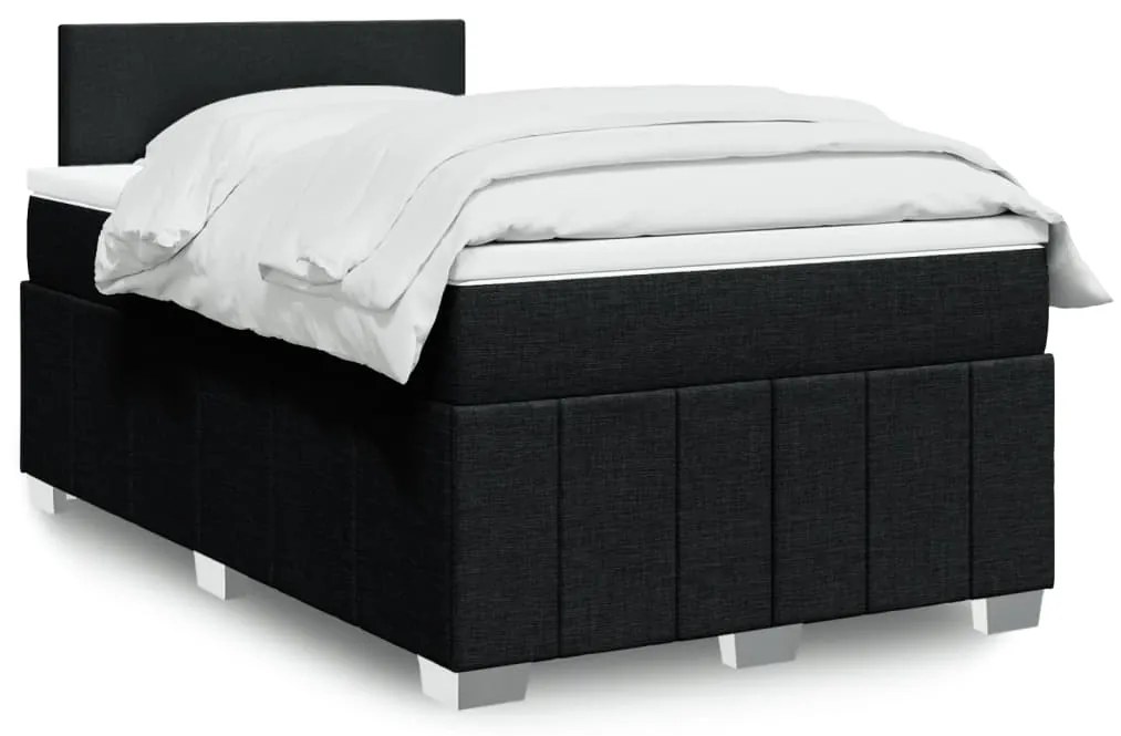 Box spring postel s matrací černá 120x190 cm textil 3289302