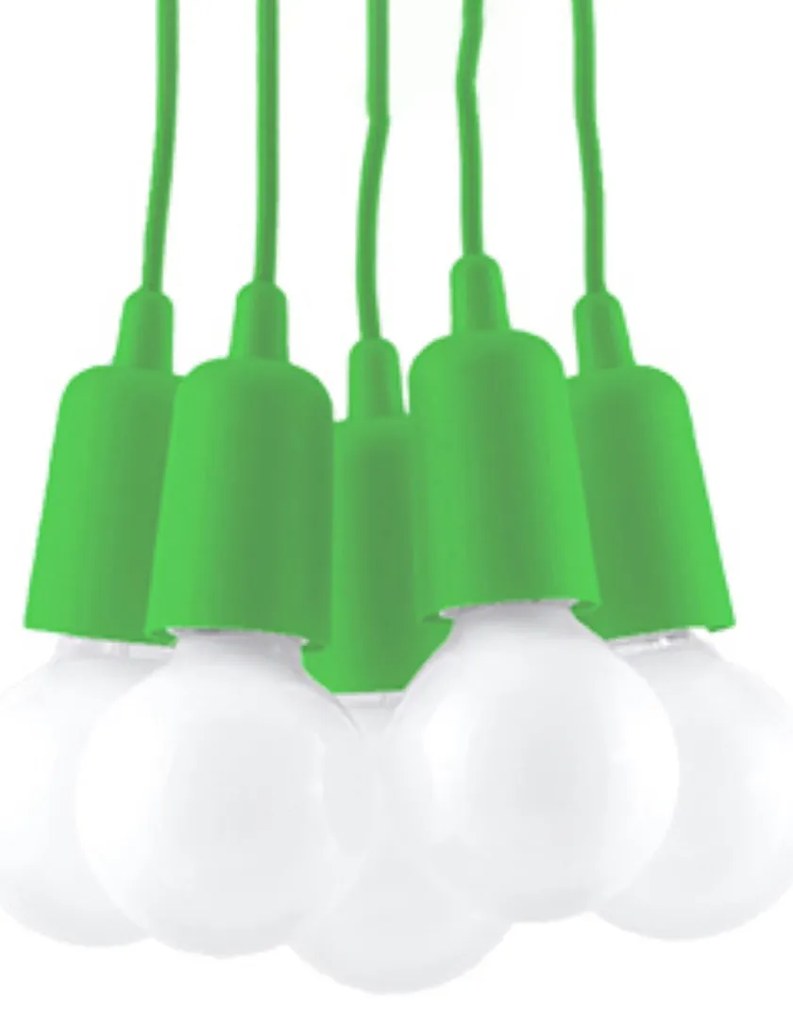 Sollux Lighting Závěsné svítidlo DIEGO 5 zelené