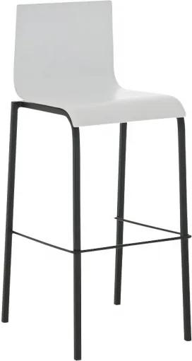 Barová židle Brainy, překližka, výška 76 cm, černá-bílá matná