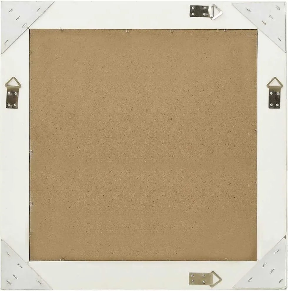 Nástěnné zrcadlo barokní styl 60 x 60 cm bílé 320332