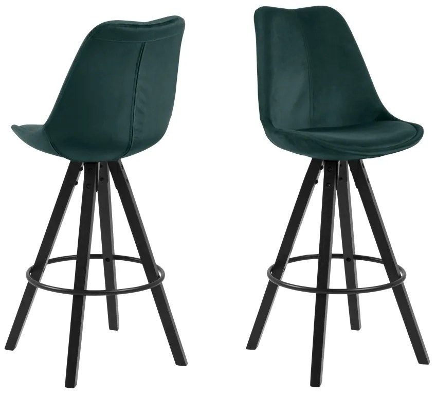 Designová barová židle Nascha lahvově zelená-černá
