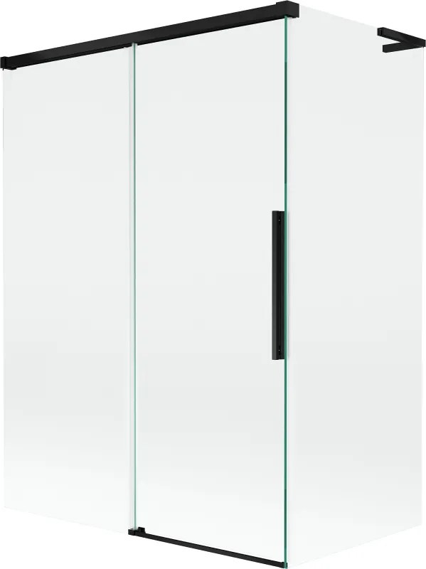 Mexen Rox, L posuvná 2-křídlová vanová zástěna 120 + 70 x 150 cm, 8mm čiré sklo, černý matný profil, 8C9L-120-070-70-00