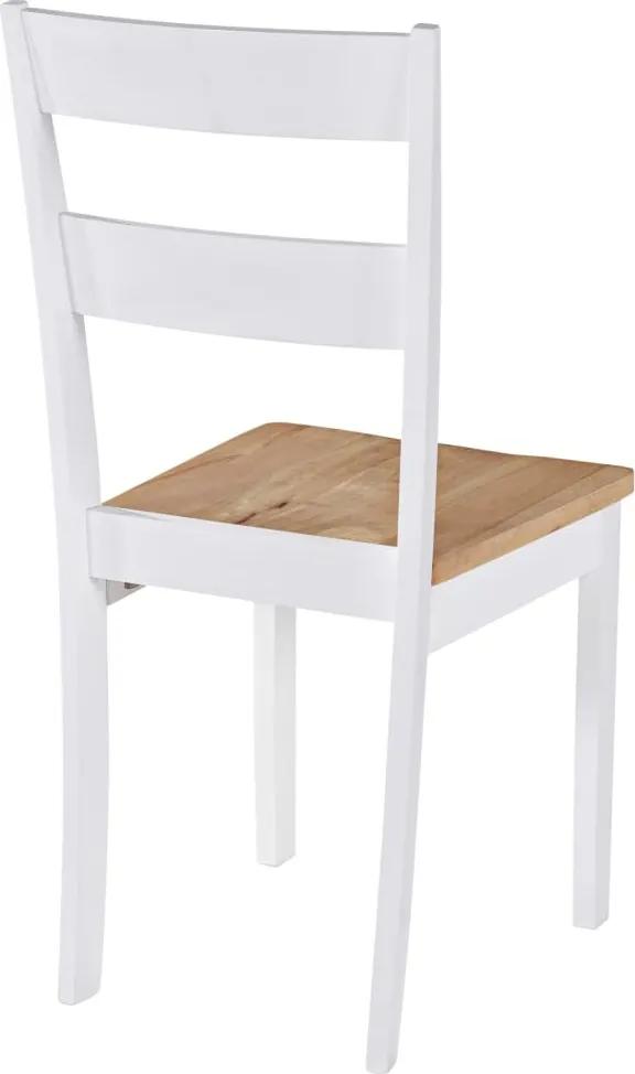 vidaXL Jídelní židle 4 ks bílé masivní kaučukovník [245369]