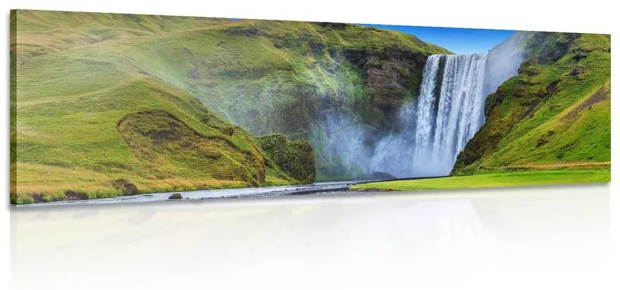 Obraz ikonický vodopád na Islandu Varianta: 120x40